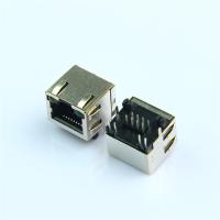 China Horizontal 90° Through Hole 8P8C RJ45 Female DIP Connector, Side Ground Spring Shrapnels, EMI Metal Shielded, Built-in Gigabit Transformer With Dual Link Activity LED Ethernet Jack for sale