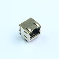 China Horizontal 90° Through Hole 8P8C RJ45 Female DIP Connector, Side Ground Spring Shrapnels, EMI Metal Shielded, Built-in Gigabit Transformer With Dual Link Activity LED Ethernet Jack for sale