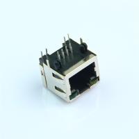 China Horizontal 90° Through Hole 8P8C RJ45 Female DIP Connector, Side Ground Spring Shrapnels, EMI Metal Shielded, Built-in Gigabit Transformer With Dual Link Activity LED Ethernet Jack for sale