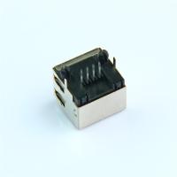 China Horizontal 90° Through Hole 8P8C RJ45 Female DIP Connector, Side Ground Spring Shrapnels, EMI Metal Shielded Empty Shell No Transformer No LED Ethernet PCB Jack for sale