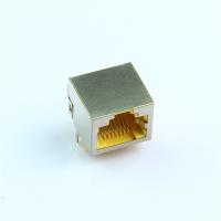 China RJ45 8P8C Right Angle Jack, Shielded Female Connector – No LEDs, Yellow Housing, RJ45 Modular Socket for Ethernet Network Interface for sale