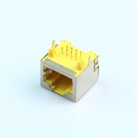China RJ45 8P8C Right Angle Jack, Shielded Female Connector – No LEDs, Yellow Housing, RJ45 Modular Socket for Ethernet Network Interface for sale