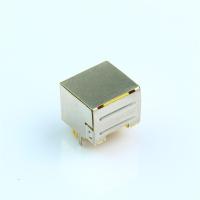 China RJ45 8P8C Right Angle Jack, Shielded Female Connector – No LEDs, Yellow Housing, RJ45 Modular Socket for Ethernet Network Interface for sale