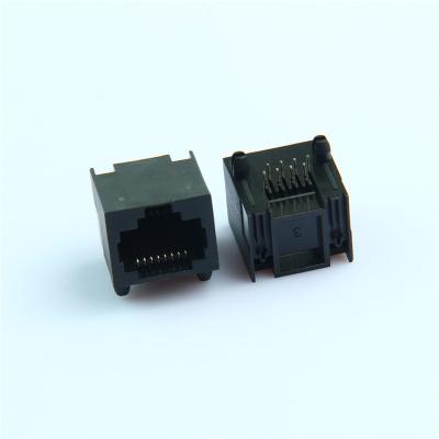 China Horizontal 90° Through Hole 8P8C RJ45 Female DIP Connector, Full Plastic Unshielded Empty Shell No Transformer No LED Ethernet PCB Jack for sale