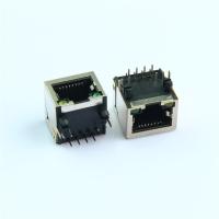 China Down Port Horizontal 90° Through Hole 8P8C RJ45 Female DIP Connector, EMI Metal Shielded, Built-in Gigabit Transformer With Dual Link Activity LED Ethernet PCB Jack for sale