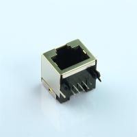 China RJ45 8P8C Right Angle Jack, Shielded Female Connector with LEDs – DIP Flat Pin, Modular Socket for Ethernet Network Interface for sale