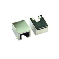 China RJ50 10P10C Ultra-Thin Right Angle Jack, Shielded SMT Female Connector – No LEDs, RJ45/RJ50 Compatible Modular Socket for sale