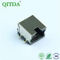 China RJ45 8P8C Right Angle Jack, Full SMT Female Connector – Recessed Low Profile, Surface Mount Ethernet Interface for Network Applications for sale