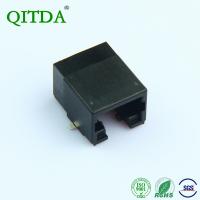 China Ultra Thin Full Plastic Single Port 8P8C RJ45 Female SMT Connector, Mushroom Position Feet Empty Shell No Transformer No LED Unshielded Ethernet PCB Jack for sale