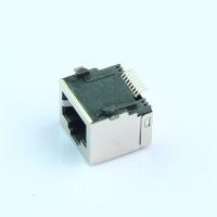 China RJ45 8P8C Right Angle SMT Jack – Shielded Female Connector, No LEDs, Surface Mount Ethernet Socket for Network Applications for sale