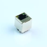 China 100Mbps 10P8C Vertical DIP RJ45 Female Connector, Integrated Transformer Filter Fast Ethernet Jack with Link & Activity Dual LED, Shielded PCB Network Socket for sale