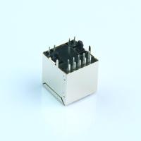 China 100Mbps 10P8C Vertical DIP RJ45 Female Connector, Integrated Transformer Filter Fast Ethernet Jack with Link & Activity Dual LED, Shielded PCB Network Socket for sale