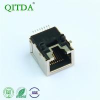 China Ultra Thin Recessed Sink Board 8P8C RJ45 Female SMT Connector, EMI Shielded With Mushroom Position Feet, Empty Shell No Transformer No LED Ethernet PCB Jack for sale