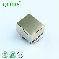 China Ultra Thin Recessed Sink Board 8P8C RJ45 Female SMT Connector, EMI Shielded With Mushroom Position Feet, Empty Shell No Transformer No LED Ethernet PCB Jack for sale