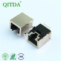 China Ultra Thin Recessed Sink Board 8P8C RJ45 Female SMT Connector, EMI Shielded With Mushroom Position Feet, Empty Shell No Transformer No LED Ethernet PCB Jack for sale