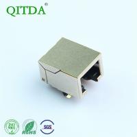 China Ultra Thin Recessed Sink Board 8P8C RJ45 Female SMT Connector, EMI Shielded With Mushroom Position Feet, Empty Shell No Transformer No LED Ethernet PCB Jack for sale
