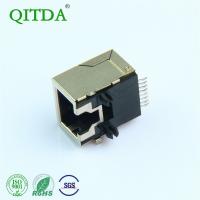 China Ultra Thin Recessed Sink Board 8P8C RJ45 Female SMT Connector, EMI Shielded With Mushroom Position Feet, Empty Shell No Transformer No LED Ethernet PCB Jack for sale