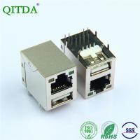 China Single Layer Combo RJ45 + USB2.0 Female Integrated Connector, Gigabit 1000Mbps Shielded Ethernet Jack with Built-in Transformer Filter & Link Activity Dual LED, DIP PCB Combined Network USB Socket for sale