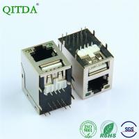 China Single Layer Combo RJ45 + USB2.0 Female Integrated Connector, Gigabit 1000Mbps Shielded Ethernet Jack with Built-in Transformer Filter & Link Activity Dual LED, DIP PCB Combined Network USB Socket for sale