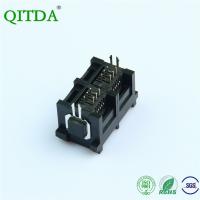 China Horizontal Dual Port RJ11 RJ12 RJ14 Female Connector, 6P6C Voice Telephone Jack DIP PCB Socket Without Shield Housing for sale