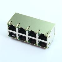 China Horizontal 2×4 Stacked 8-Port 8P8C RJ45 Female DIP Connector, Gigabit Integrated Transformer Filter, Shielded Ethernet Jack with Independent Per-Port Link Activity Dual LED for sale