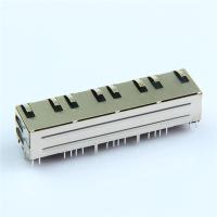 China Horizontal 1×4 Single Row 4-Port 8P8C RJ45 Female DIP Connector, Gigabit Integrated Transformer Filter, Shielded Ethernet Jack with Independent Per-Port Link Activity Dual LED for sale
