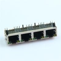 China Horizontal 1×4 Single Row 4-Port 8P8C RJ45 Female DIP Connector, Gigabit Integrated Transformer Filter, Shielded Ethernet Jack with Independent Per-Port Link Activity Dual LED for sale