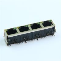 China Horizontal 1×4 Single Row 4-Port 8P8C RJ45 Female DIP Connector, Gigabit Integrated Transformer Filter, Shielded Ethernet Jack with Independent Per-Port Link Activity Dual LED for sale