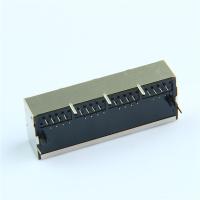 China Horizontal 1×4 Single Row 4-Port 8P8C RJ45 Female DIP Connector, Shielded Empty Shell Ethernet Jack Without Built-in Transformer & LED, PCB 4-Way Network Socket for sale