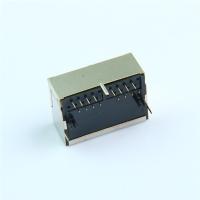 China QITDA 1×2 single-row horizontal shielded RJ45 empty shell connector integrates two independent 8P8C RJ45 ports side by side in one nickel-plated metal shield housing. This is empty shell structure wit for sale