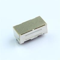 China Horizontal 1×2 Single Row Dual Port 8P8C RJ45 Female DIP Connector, Empty Shielded Ethernet Jack Without Transformer, No Link Activity LED PCB Twin Network Socket for sale