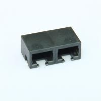 China Ultra Thin 1×2 Twin Dual Port 8P8C RJ45 Female Full Plastic SMT Connector, Unshielded Empty Shell No Transformer No LED PCB Ethernet Twin Network Socket for sale