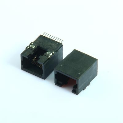 China H10.5 Ultra Thin Single Port 10P10C RJ50 RJ45 Female Full SMT Connector, Unshielded Empty Shell No Transformer No LED Ethernet PCB Jack for sale
