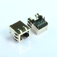 China H11.7 Ultra Thin Horizontal SMT 10P10C RJ50(RJ45) Female Connector, EMI Shielded Side Ground Spring Shrapnels, Empty Shell No Transformer No LED Ethernet Jack for sale