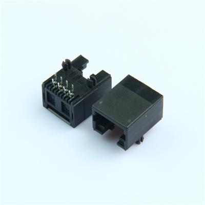 China Ultra Thin Horizontal Through Hole RJ45 Female DIP Connector, Full Plastic Unshielded, Multi Spec 4P4C/6P6C/8P8C/10P10C Empty Shell No Transformer No LED Ethernet PCB Jack for sale