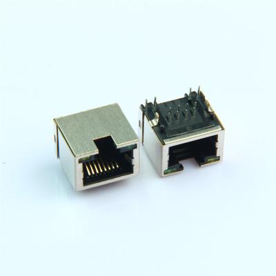 China H11.3 Ultra Thin Horizontal Through Hole 8P8C RJ45 Female DIP Connector, Nickel Metal EMI Shielded, Built-in Gigabit Transformer With Dual Link Activity LED Ethernet PCB Jack for sale