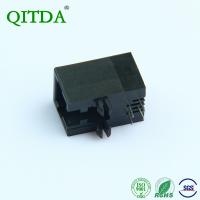 China rj11 12 telephone interface manufacturer ultra‑thin connector female socket H11.5 all‑plastic DIP through‑hole mushroom‑foot 4P4C jack for sale