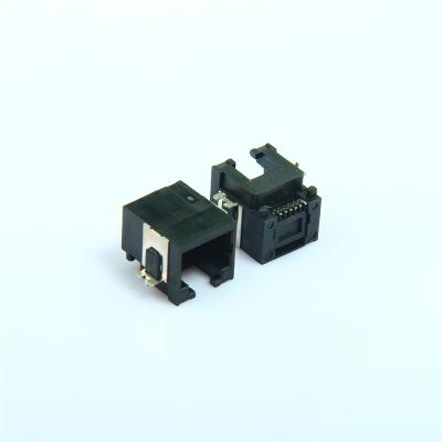 China RJ11 12‑layer low‑profile SMT female socket, non‑LED 6P6C connector, network jack, telephone port for sale