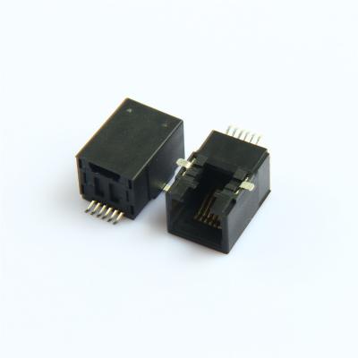 China RJ12 RJ11 Ultra Thin Telephone Jack H11.5 Full Plastic SMT Female Connector 6P6C Modular Socket for sale