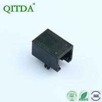 China RJ12 6P6C Female Jack H11.5 Full Plastic DIP Through Hole Telephone Connector, Ultra Thin RJ11 Phone Socket with Mushroom Feet for sale