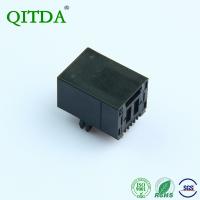 China RJ12 6P6C Female Jack H11.5 Full Plastic DIP Through Hole Telephone Connector, Ultra Thin RJ11 Phone Socket with Mushroom Feet for sale