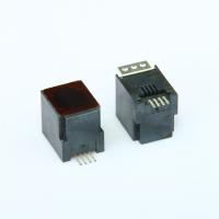 China RJ11 12 Jack Connector, 180° Vertical SMT 4P4C Female Socket, H12.7 Ultra Thin Telephone Port for sale