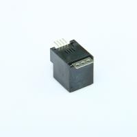 China RJ11 12 Jack Connector, 180° Vertical SMT 4P4C Female Socket, H12.7 Ultra Thin Telephone Port for sale