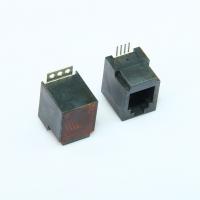 China RJ11 12 Jack Connector, 180° Vertical SMT 4P4C Female Socket, H12.7 Ultra Thin Telephone Port for sale