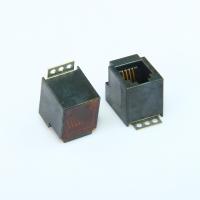 China RJ11 12 Jack Connector, 180° Vertical SMT 4P4C Female Socket, H12.7 Ultra Thin Telephone Port for sale