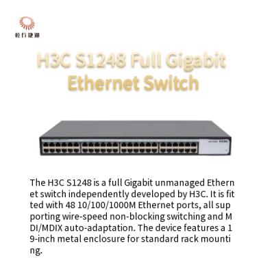 China H3C S1248 Full Gigabit Ethernet Switch 48 10/100/1000Mbps Auto-Negotiating RJ45 Ports for sale