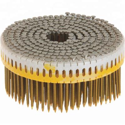 China Dome Head 15D Plastic Coil Nails Smooth / Screw / Ring Shank Available for sale