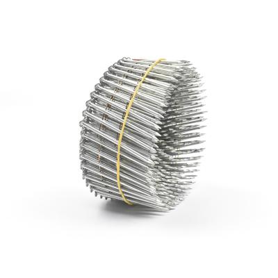 China 15 Degree 2.1mm*28mm Smooth Shank  Diamond Point Electric Galvanized Coil  Nails for sale