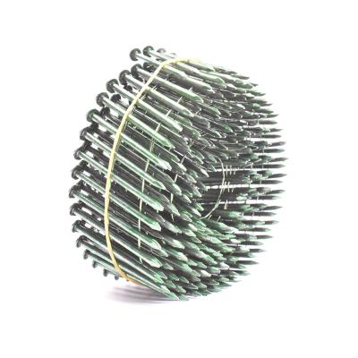 China 15 Degree 1-1/2 in. x .0.083 in. Smooth Shank Pallet galvanized Coil Nails For Wood Pallet for sale