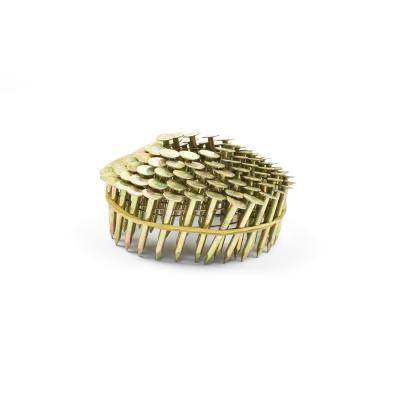 China Electric Galvanized Smooth Shank Coil Roofing Nails 22mm 15 Degree Diamond Point for sale